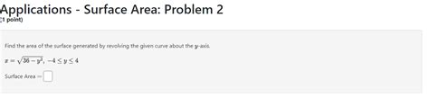 Solved Applications Surface Area Problem Point Find Chegg