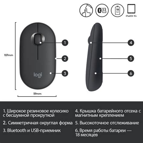 Мышь беспроводная Logitech Pebble M350 Graphite в Алматы - цены, купить ...