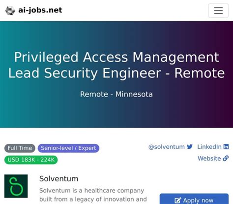 Hiring Usd 183k 224k Privileged Access Management Lead Security