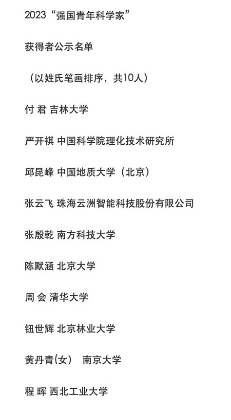 2023“强国青年科学家”名单公示，北大清华南大等校10位青年学者入选科技气候研究