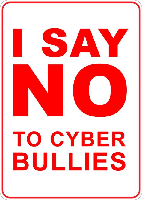 Say No To Cyber Bully Sign