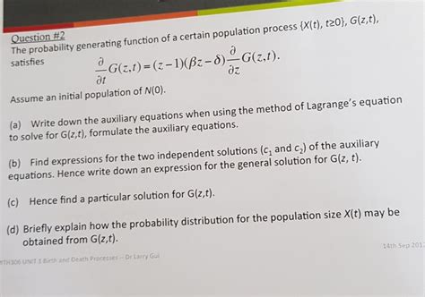 Question The Probability Generating Function Of A Chegg