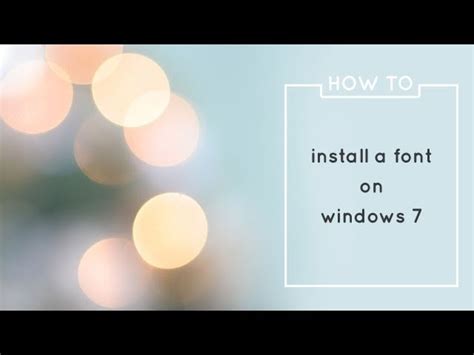 Windows 7 Install New Font