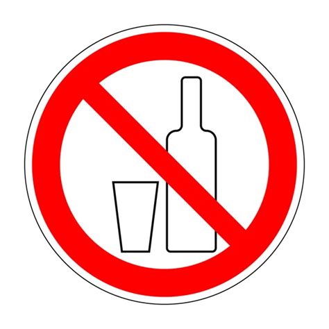 Prohibition Signs Bgv Icon Pictogram Consumption Of Alcohol Prohibited