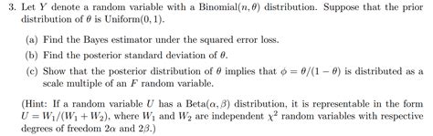 Solved Let Y Denote A Random Variable With A Binomial N Chegg
