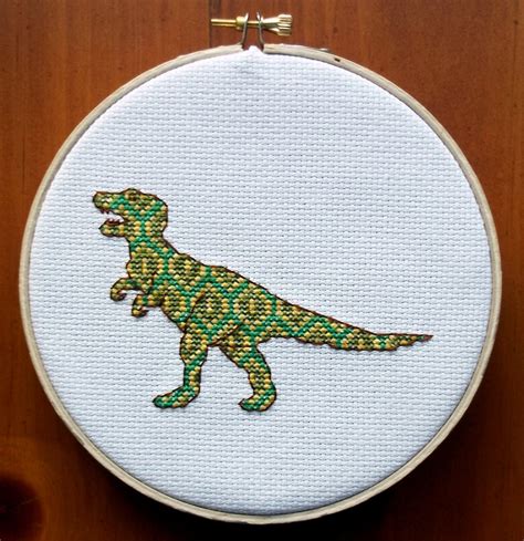 T Rex Cross Stitch Pattern Digital Download PDF Etsy