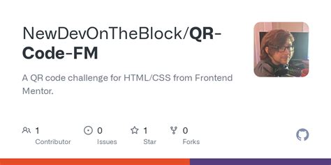 GitHub NewDevOnTheBlock QR Code FM A QR Code Challenge For HTML CSS