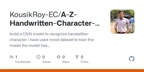 Github Kousikroy Eca Z Handwritten Character Recognition Model