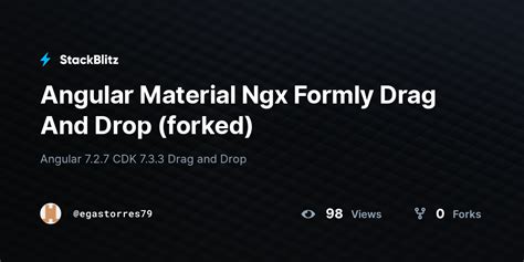 Angular Material Ngx Formly Drag And Drop Forked StackBlitz