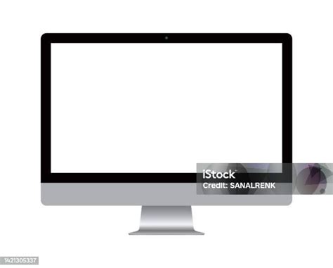 현실적인 얇은 프레임 디스플레이 컴퓨터 모니터 컴퓨터 화면 모형 벡터 스톡 일러스트레이션 0명에 대한 스톡 벡터 아트 및 기타