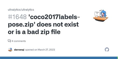 Coco2017labels Pose Zip Does Not Exist Or Is A Bad Zip File Issue