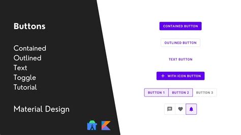 Contained Outlined Text Toggle Buttons Material Design Android Ui Tutorial Youtube