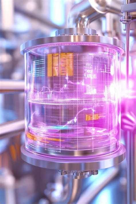 Industrial Innovation With Digital Data Interface At A Modern Plant Stock Image Image Of