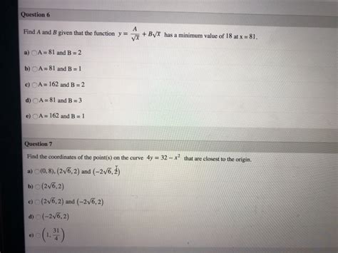 Solved Question 2 Find The Largest Possible Area For A