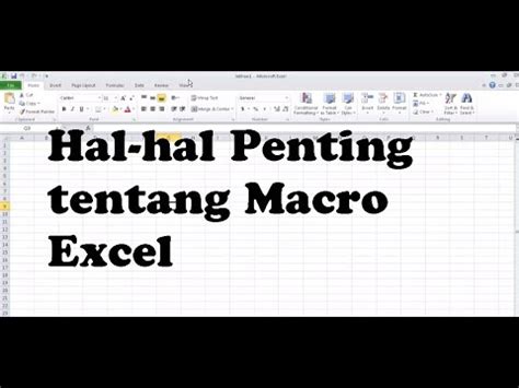 Belajar Macro Excel 1 Persiapan Membuat Macro Vba Excel YouTube