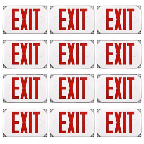LEONLITE Pack Wet Location LED Exit Sign Weatherproof Outdoor Emergency Exit Light AC V