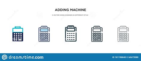 adding machine icon in different style vector illustration two colored