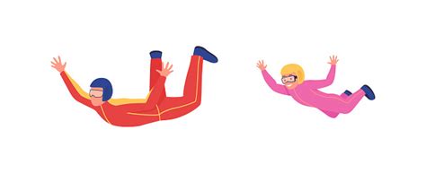 스카이다이빙 액티비티 플랫 컬러 벡터 페이스리스 캐릭터 세트 20 29세에 대한 스톡 벡터 아트 및 기타 이미지 20 29세 2차 도형 30 39세 Istock