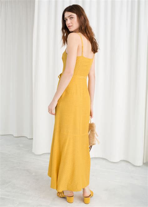 Belted Midi Dress Yellow Midi Dresses And Other Stories