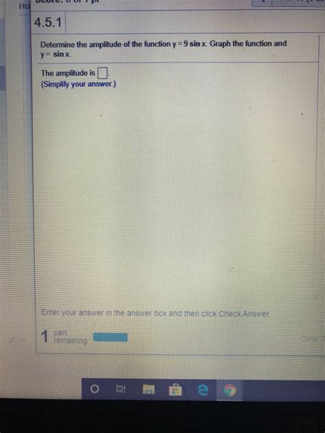Solved Ho 4 5 1 Determine The Amplitude Of The Function Y 9