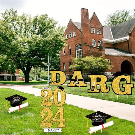 2024 Grad Sign Stakes Golden Graduation Season Signs Garden Temu United
