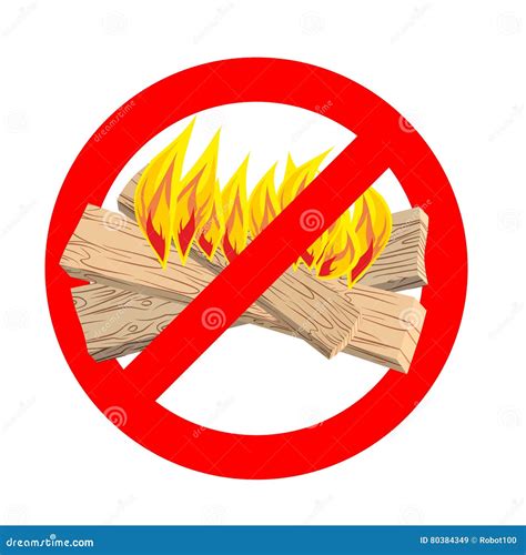 Stop Bonfire It Is Forbidden To Make Fire Stock Vector Illustration