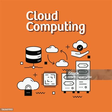Konsep Banner Halaman Web Cloud Computing Dengan Ilustrasi Vektor