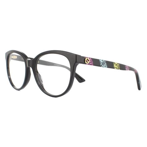 Gucci Round Black And Multicolour Glitter Womens Glasses Frames