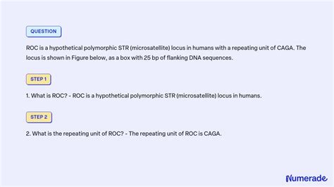Solved Roc Is A Hypothetical Polymorphic Str Microsatellite Locus In