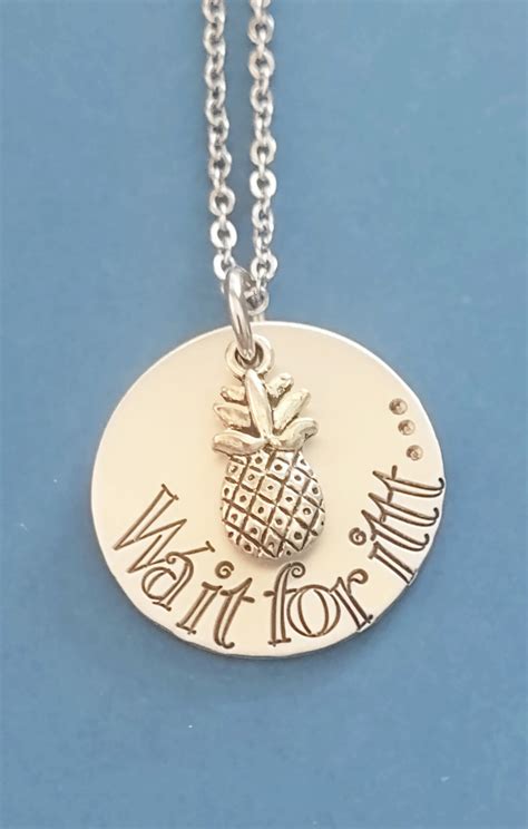 Psych Hand Stamped Pineapple Necklace Cmon Son Wait For It Wait For