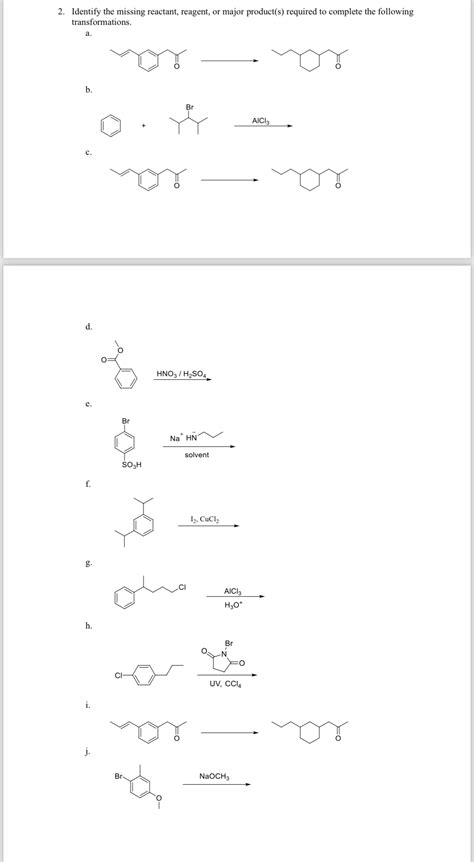 Solved Identify The Missing Reactant Reagent Or Major