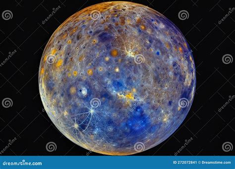 Mercury A Planet In The Solar System Colorful Image Stock