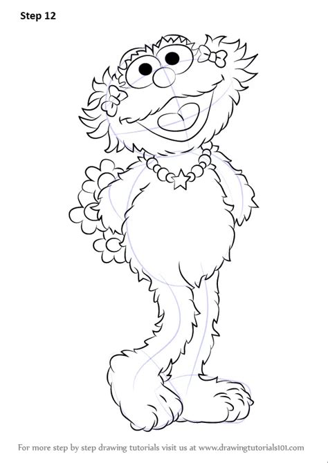 Learn How To Draw Zoe From Sesame Street Sesame Street Step By Step