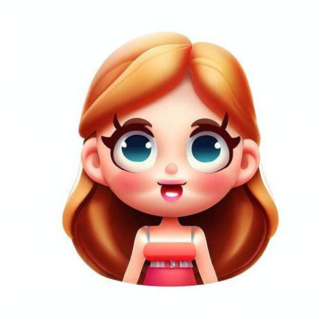 Una Chica De Dibujos Animados Con Cabello Rojo Y Ojos Azules Está Mirando A La Cámara Foto