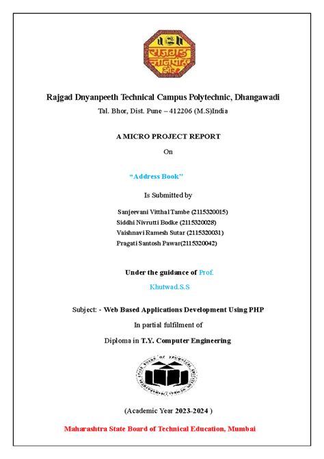 Microproject Php Useful Rajgad Dnyanpeeth Technical Campus