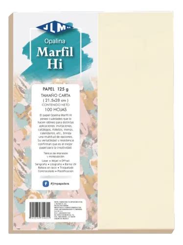 Paquete Con 100hjs Papel Opalina Marfil 125grs Jlm Mercadolibre