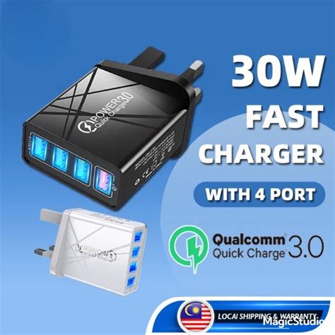 W Fast Charging Adapter Usb Port Phone Charger Adapter Qc Uk Plug Adaptor Universal