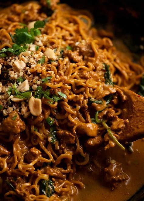12 Minute Thai Chicken Peanut Noodles Mince Recipetin Eats