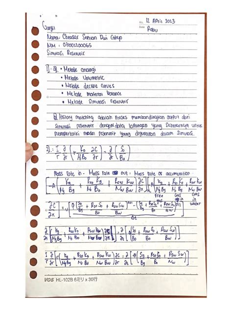 Simulasi Reservoir Pdf