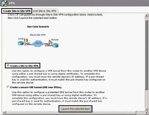 Figure Launching CCP Site To Site VPN Wizard