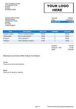 Example Of An Invoice Created With Invoiceberry Invoiceberry Blog