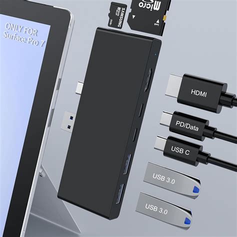 Amazon Com Surface Pro Docking Station In Usb Hub With K Hdmi Port X Usb Hub
