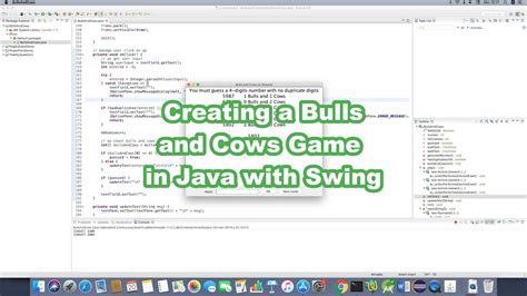 Creating A Bulls And Cows Game In Java With A Swing Ui Youtube