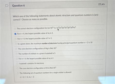 Solved Which One Of The Following Statements About Atomic