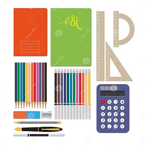 School Supplies Stock Vector Illustration Of Accessories 48104205