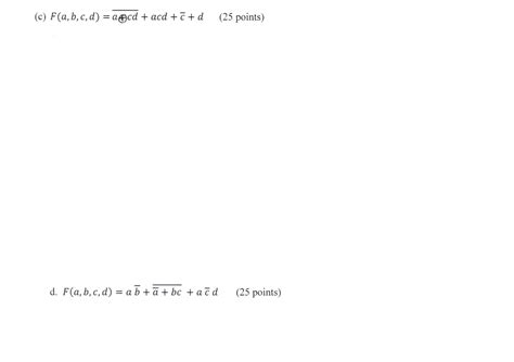 Solved F a b c d acd acd cˉ d d F a b c d abˉ aˉ bc acˉd Chegg