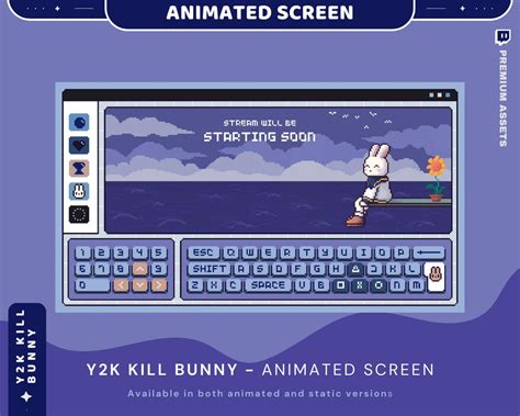 Bunny Twitch Screens Animation Scenes Stream Overlay Cute Kitty