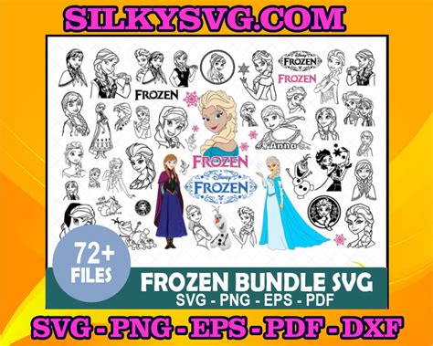 72 Frozen Bundle Svg Frozen Svg Elsa Svg Anna Svg Olaf Svg