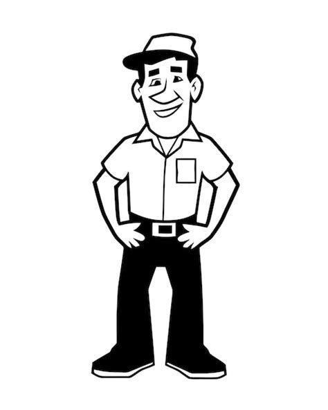 Hombre Con Las Manos En Las Caderas Vector Premium