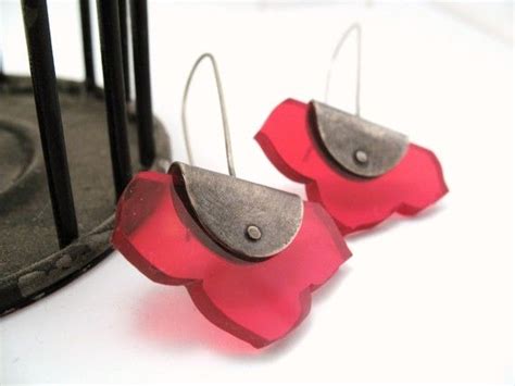 Pinned Kikyo Earrings Acrylic And Sterling Silver Your Etsy Acrylic